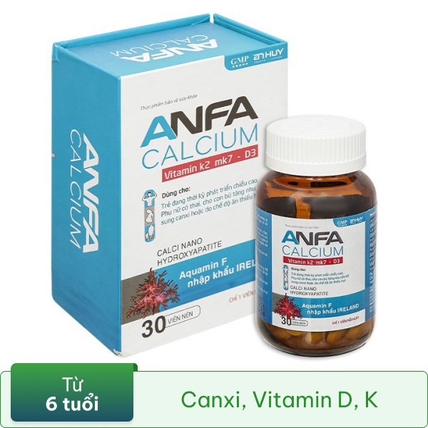 Thực phẩm bảo vệ sức khỏe Anfa Calcium hộp 30 viên - 12/2025 ...
