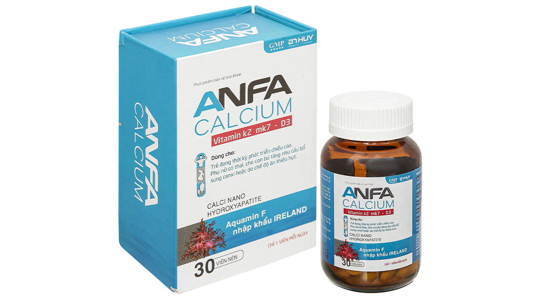 Anfa Calcium bổ sung canxi và vitamin D3 cho cơ thể hộp 30 viên - 08/ ...