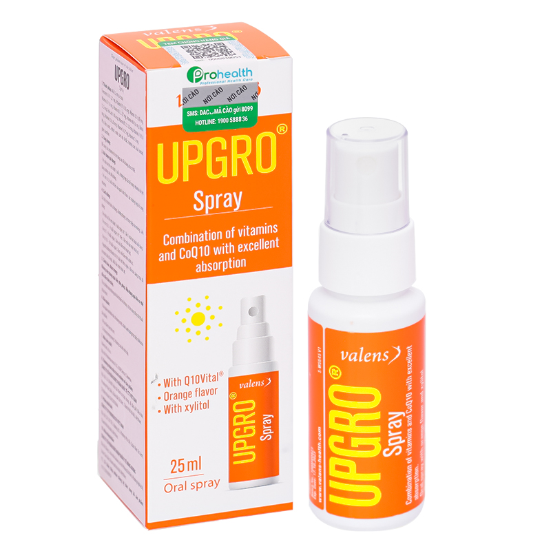 Lọ xịt Valens Upgro Multivitamin hỗ trợ tăng sức đề kháng 25 ml (từ 6 ...
