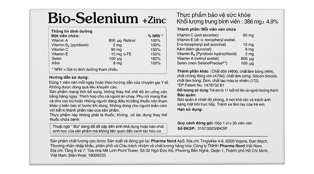 Pharma Nord Bio-Selenium + Zinc giúp chống oxy hóa và tăng cường sức đề ...