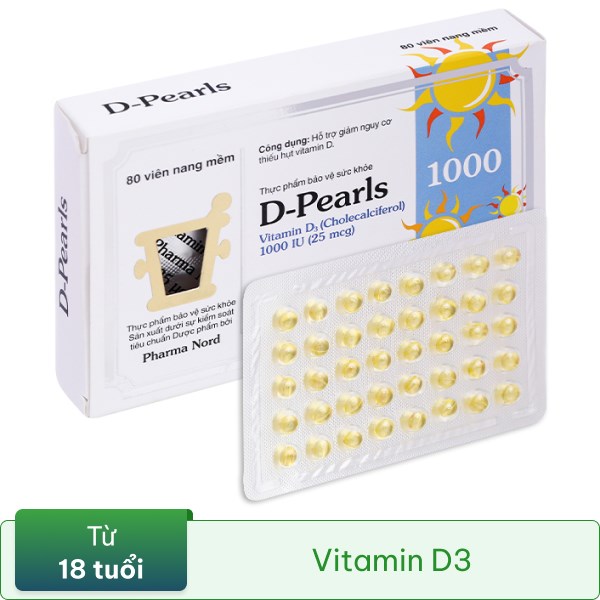 D-Pearls Vitamin D3 1000IU giúp bổ sung vitamin D hộp 80 viên - 11/2024 ...