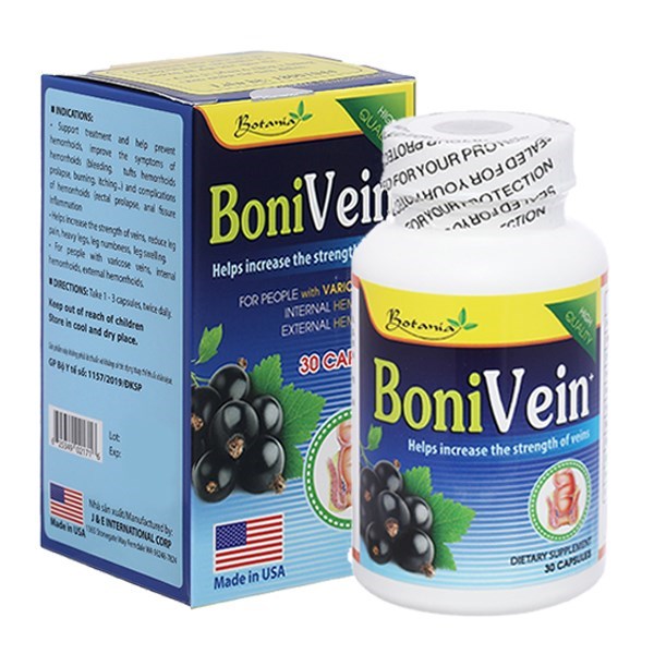 Boni Vein chai 30 viên - 03/2026 | nhathuocankhang.com