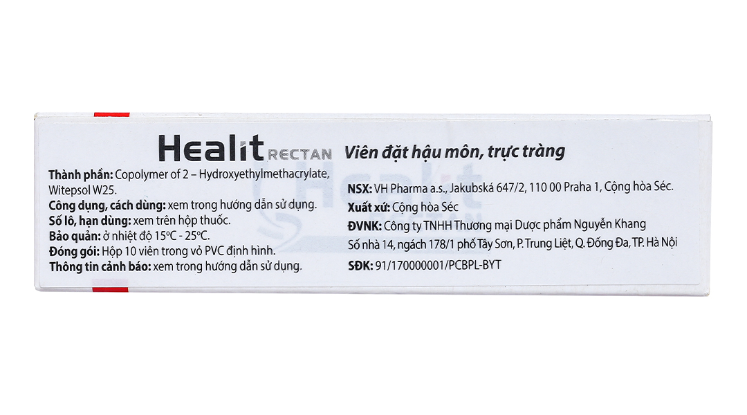 Viên đặt hậu môn Healit Rectan hỗ trợ trị trĩ hộp 10 viên - 08/2024 ...
