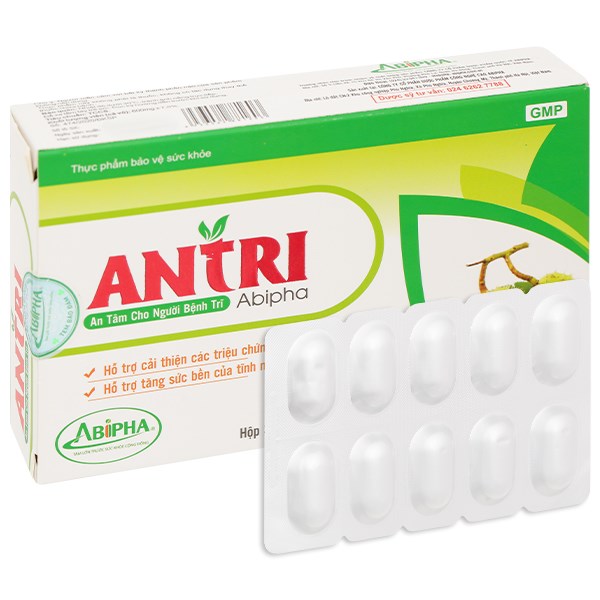 Antri Abipha hỗ trợ cải thiện các triệu chứng bệnh trĩ hộp 30 viên - 12 ...