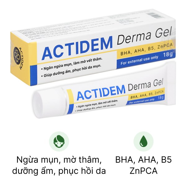 Gel Actidem Derma ngừa mụn, mờ thâm tuýp 18g - 11/2024 ...