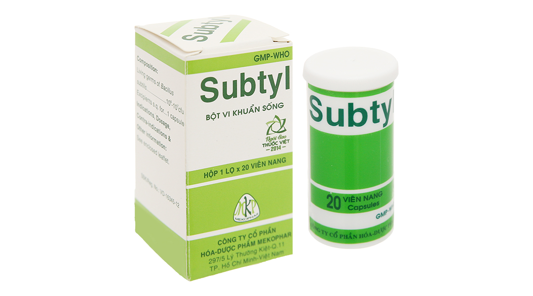 Subtyl trị tiêu chảy, viêm ruột cấp và mạn tính chai 20 viên - 07/2024 ...
