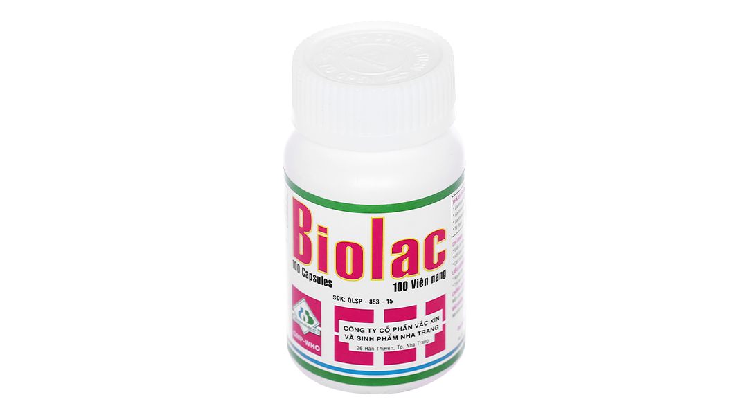 Biolac trị tiêu chảy, táo bón, viêm ruột cấp và mạn tính lọ 100 viên ...