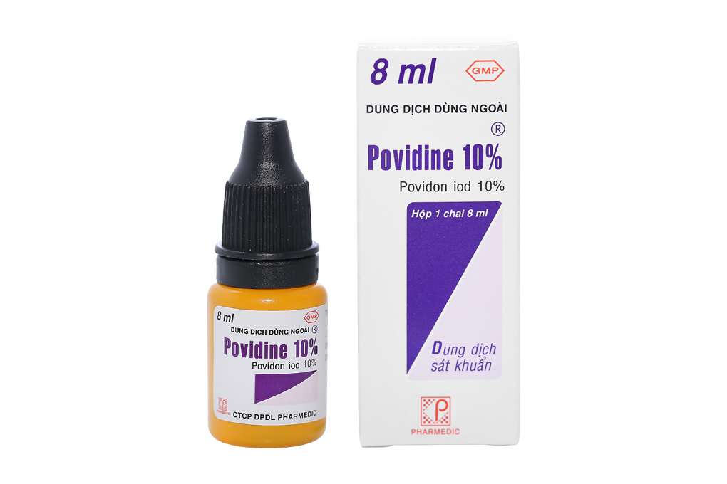 Dung dịch sát khuẩn Povidine 10% ngừa nhiễm khuẩn vết thương chai 8ml ...