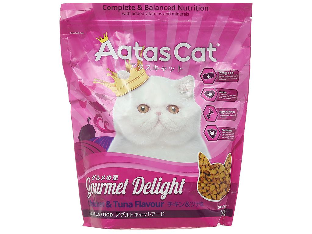 Thức ăn cho mèo Aatas Cat cá ngừ & gà 1.2kg Bách Hoá XANH
