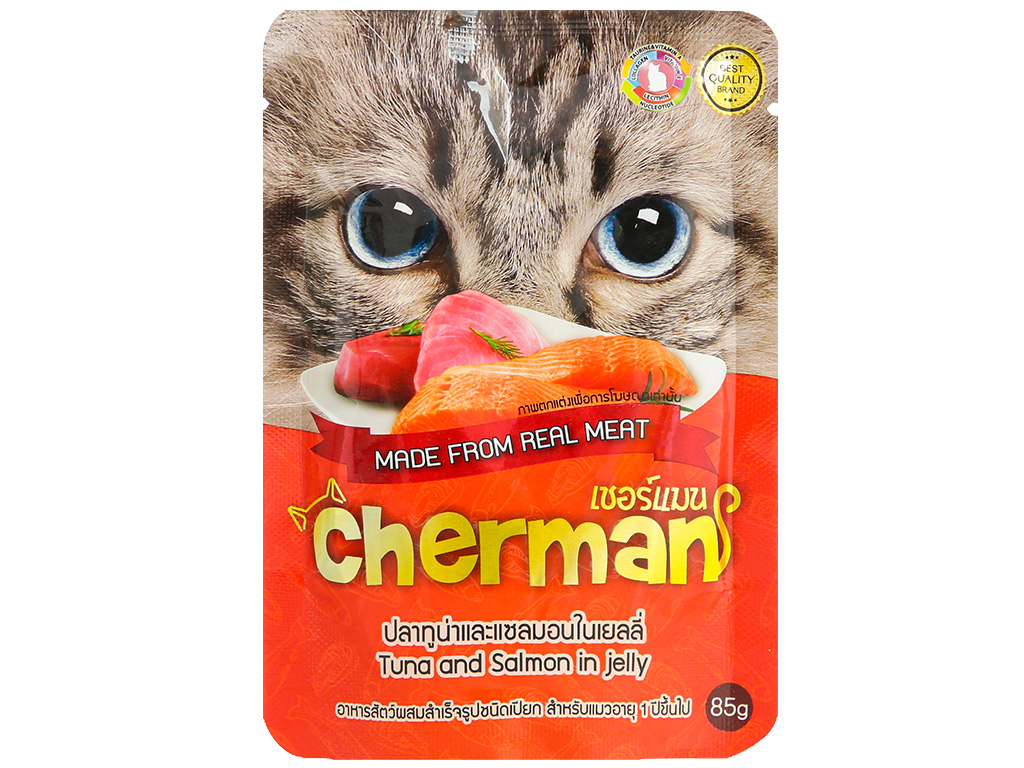 Pate cho mèo Cherman cá ngừ và cá hồi 85g tại Bách Hoá XANH