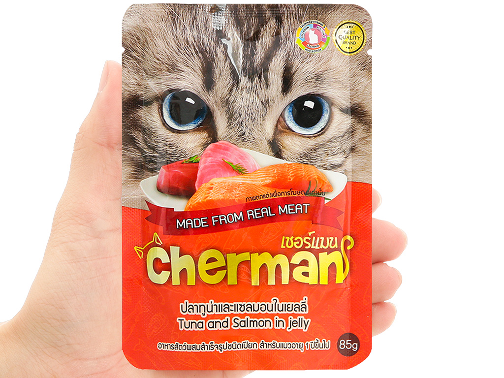 Pate cho mèo Cherman cá ngừ và cá hồi 85g tại Bách Hoá XANH
