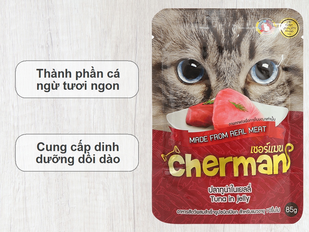 Pate cho mèo Cherman vị cá ngừ 85g giá tốt tại Bách Hoá XANH