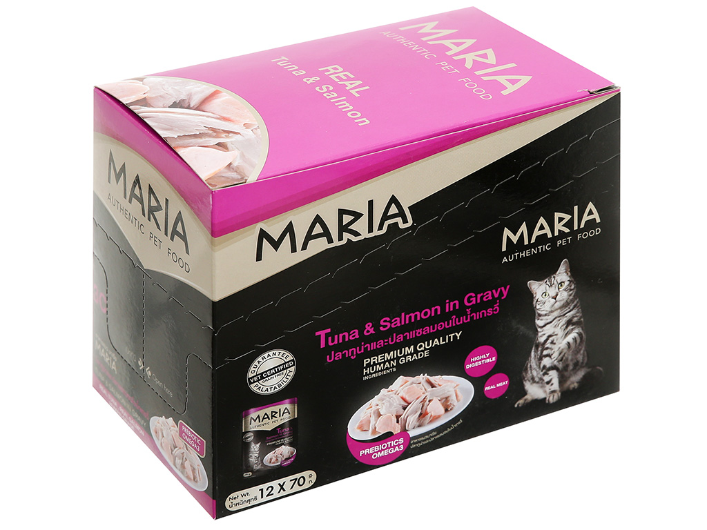12 gói pate MARIA cá ngừ trắng, cá hồi 70g Bách Hoá XANH