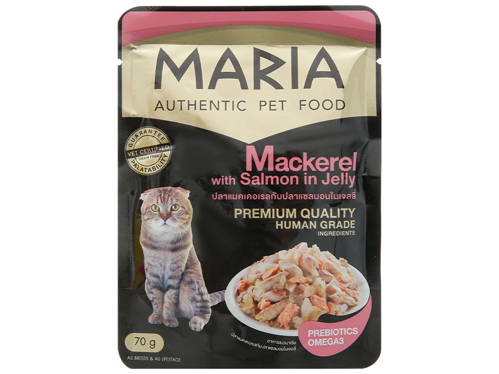 12 gói pate cho mèo MARIA cá thu, cá hồi 70g Bách Hoá XANH