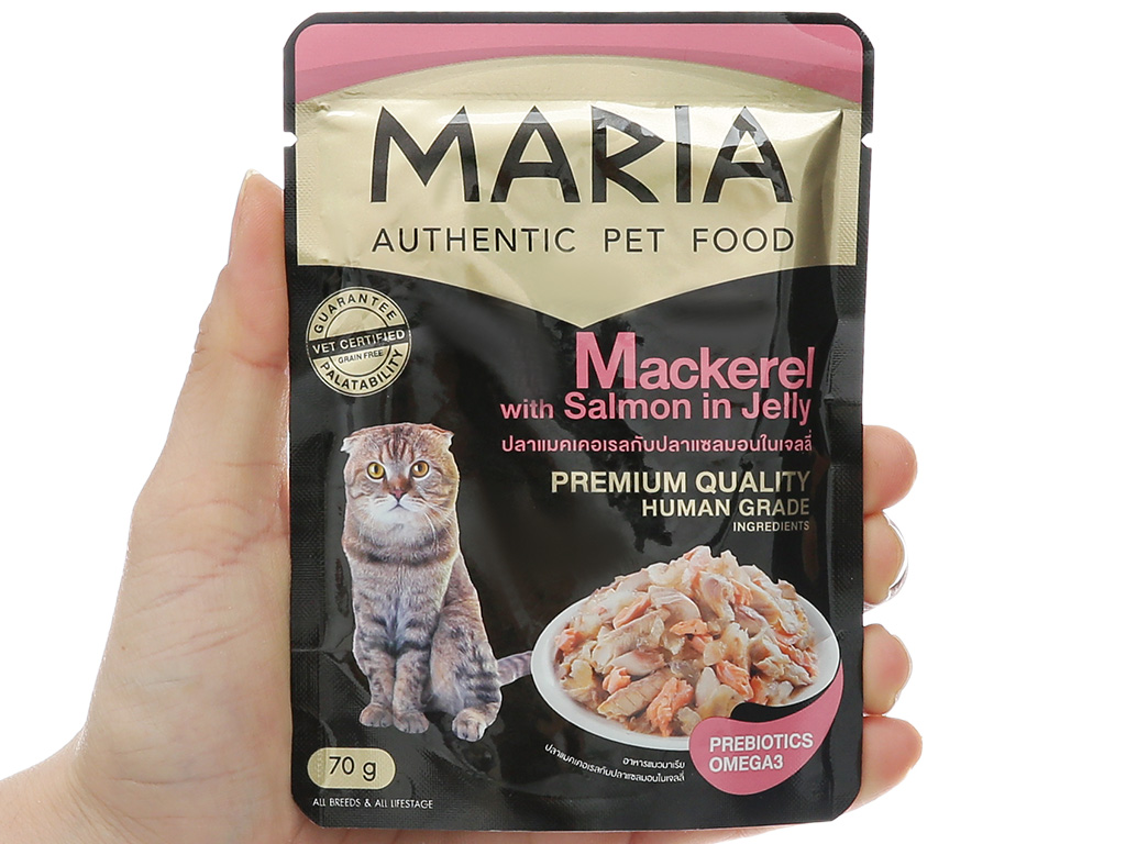12 gói pate cho mèo MARIA cá thu, cá hồi 70g Bách Hoá XANH