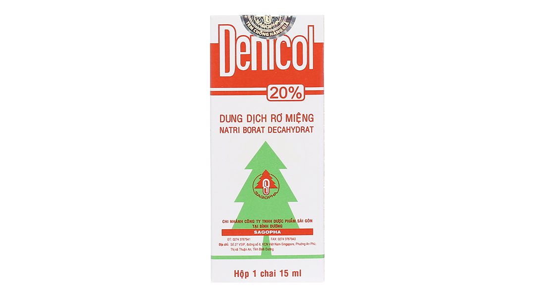Dung dịch rơ miệng Denicol 20% trị tưa lưỡi, lở miệng, sưng lợi chai ...