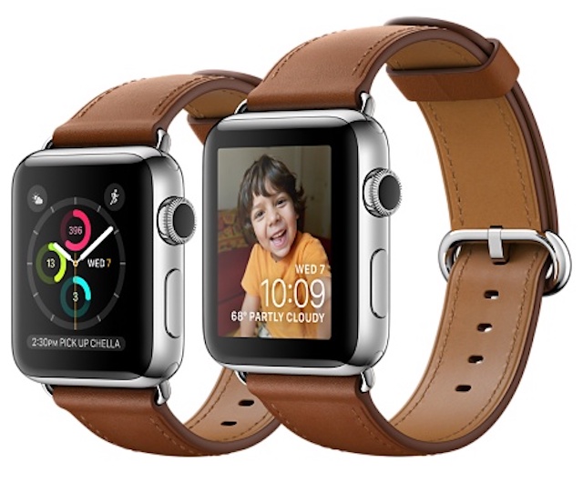 Apple Watch S2 42mm mặt thép không gỉ, dây da khóa cổ điển