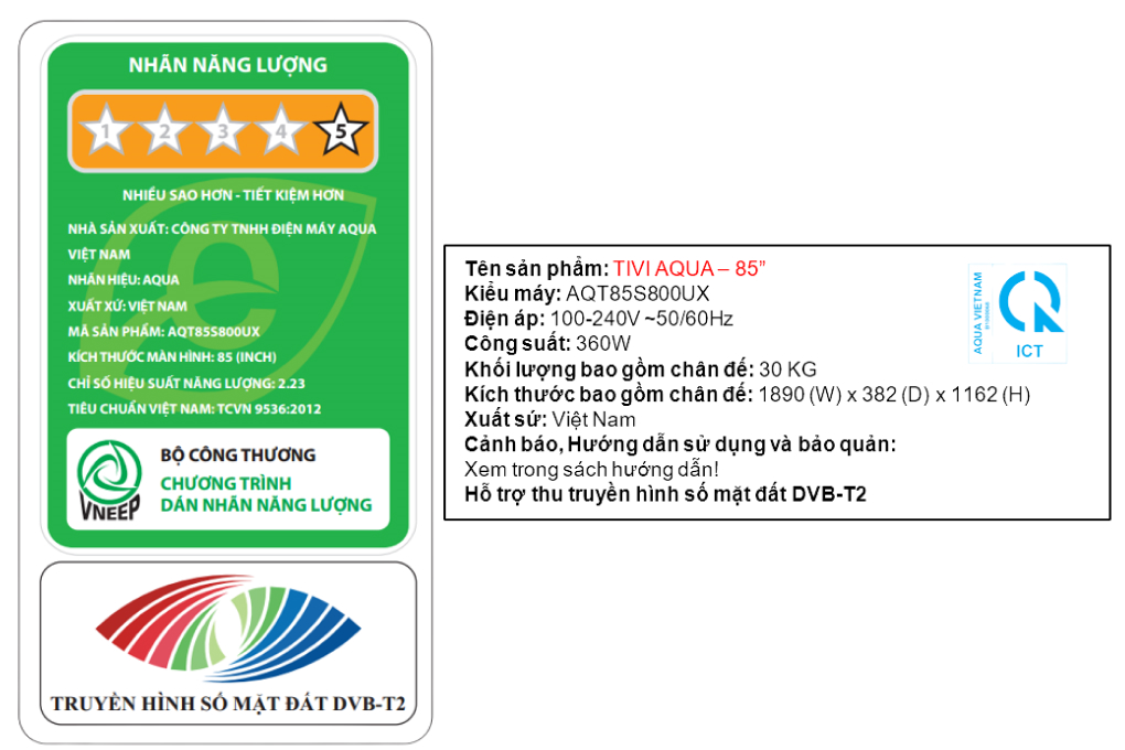 Google TV AQUA QLED 4K 85 inch AQT85S800UX - giá tốt, có trả góp