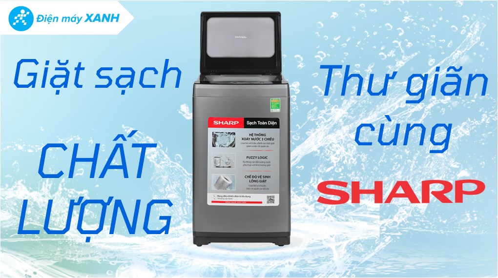 Máy giặt Sharp 10 kg ES-W10NV-GY - giá tốt, có trả góp