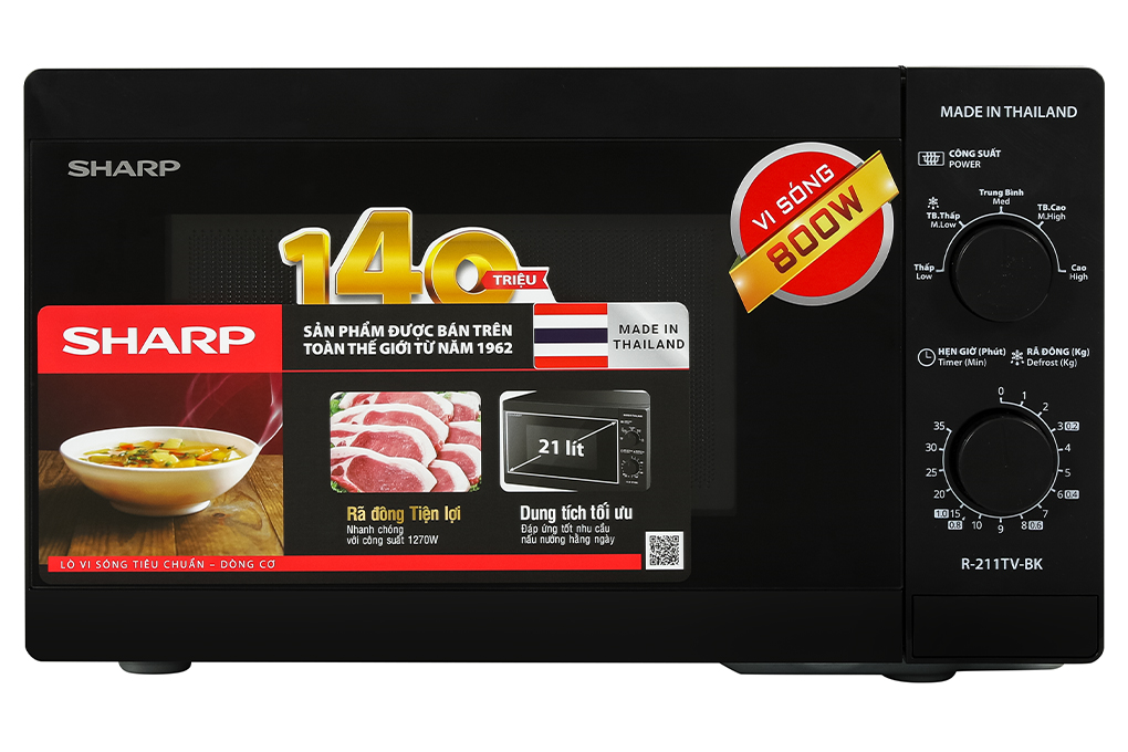 Lò vi sóng Sharp R-211TV-BK 21 lít - giá tốt, có trả góp