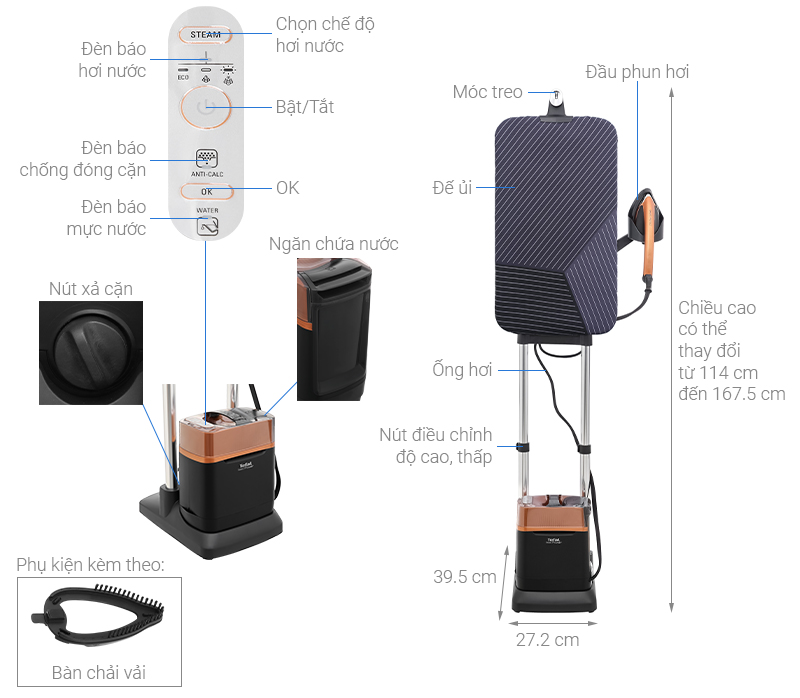 Bàn ủi hơi nước đứng Tefal QT2020E0 - giá tốt