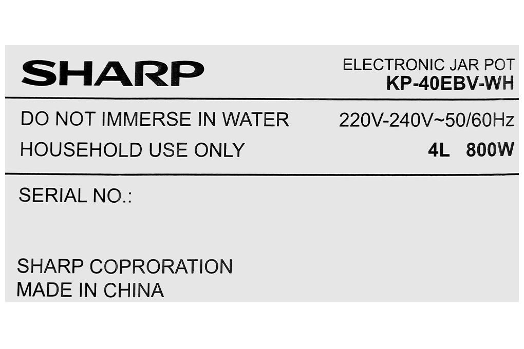 Bình thủy điện Sharp KP-40EBV-WH 4 lít - giá tốt