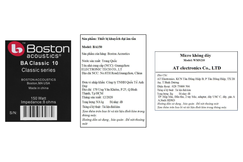 COMBO BỘ DÀN ÂM THANH BA150-CLASSIC 10 - giá tốt, chính hãng