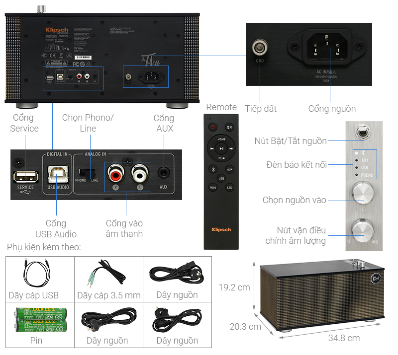 Klipsch The Three II loa bluetooth âm thanh sống động