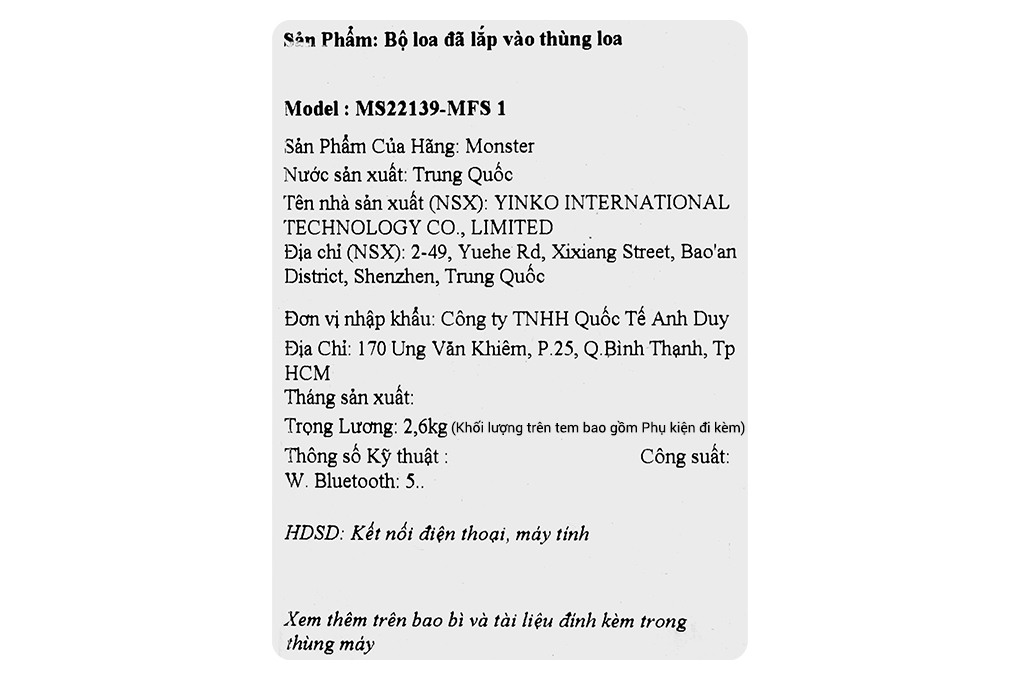 Loa Bluetooth Monster MFS1