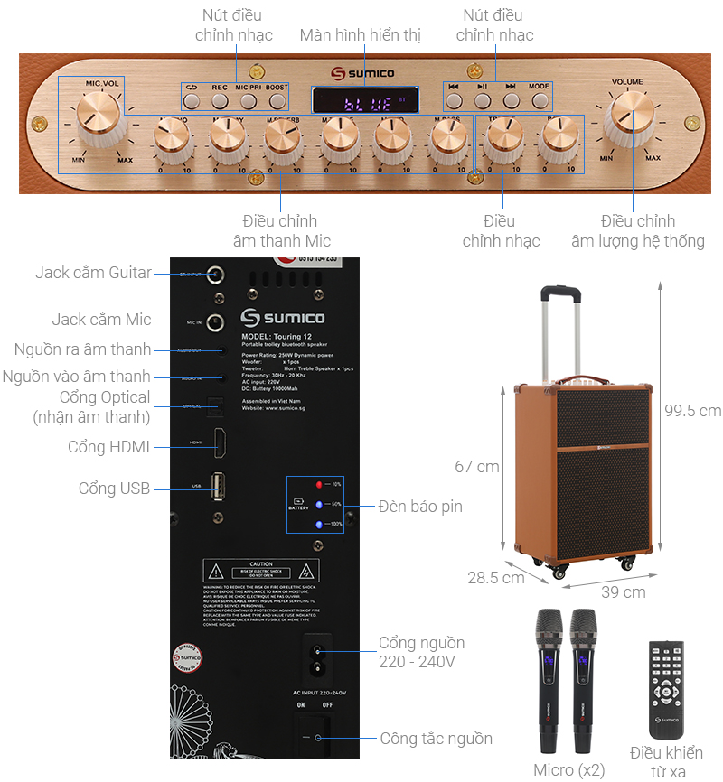 Loa kéo Sumico Touring 12 - giá tốt, chính hãng, có trả góp 0%