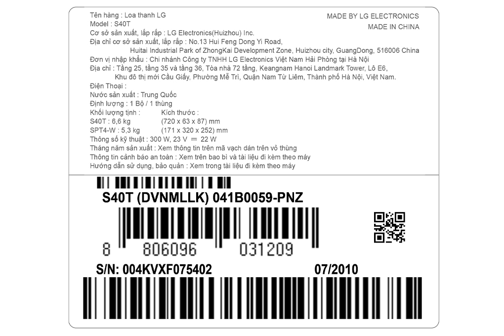 Loa thanh LG S40T 300W - giá tốt, chính hãng, có trả góp 0%