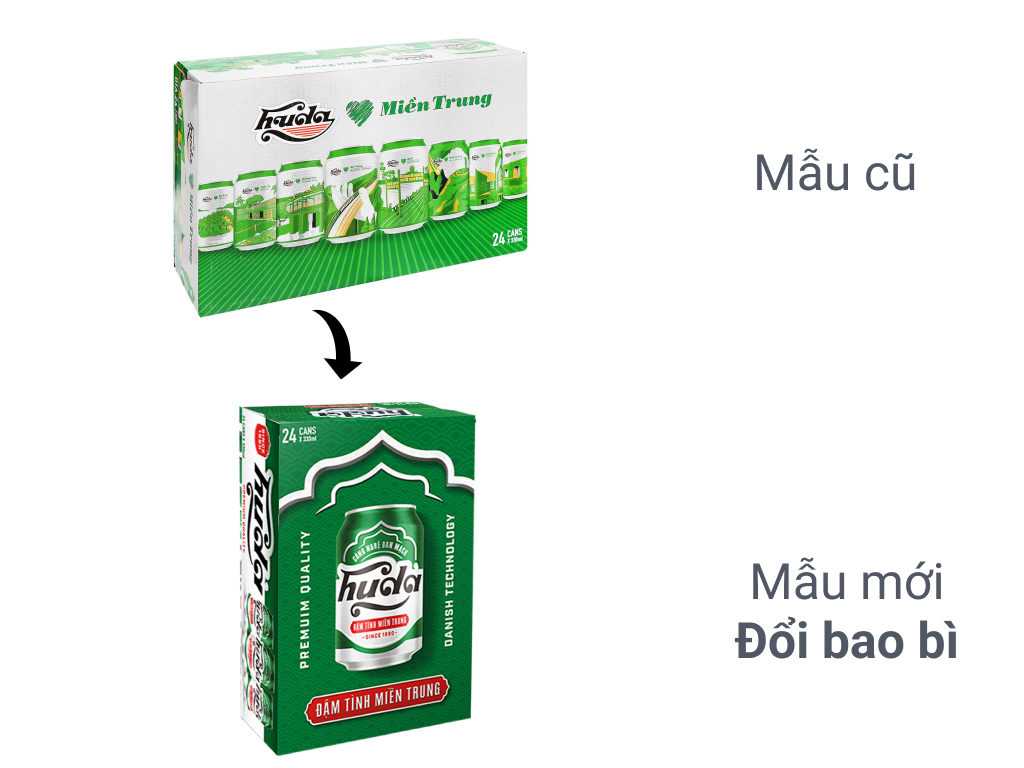 Thùng 24 lon bia Huda xanh 330ml giá tốt tại Bách hoá XANH