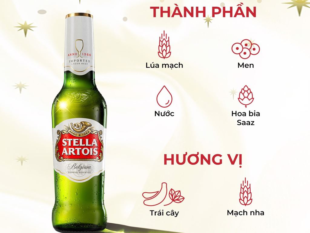 Bia Stella Artois chai 330ml giá tốt tại Bách hoá XANH