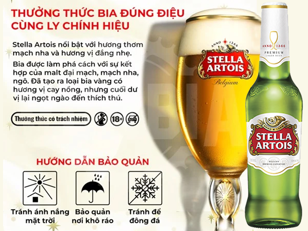 Bia Stella Artois chai 330ml giá tốt tại Bách hoá XANH