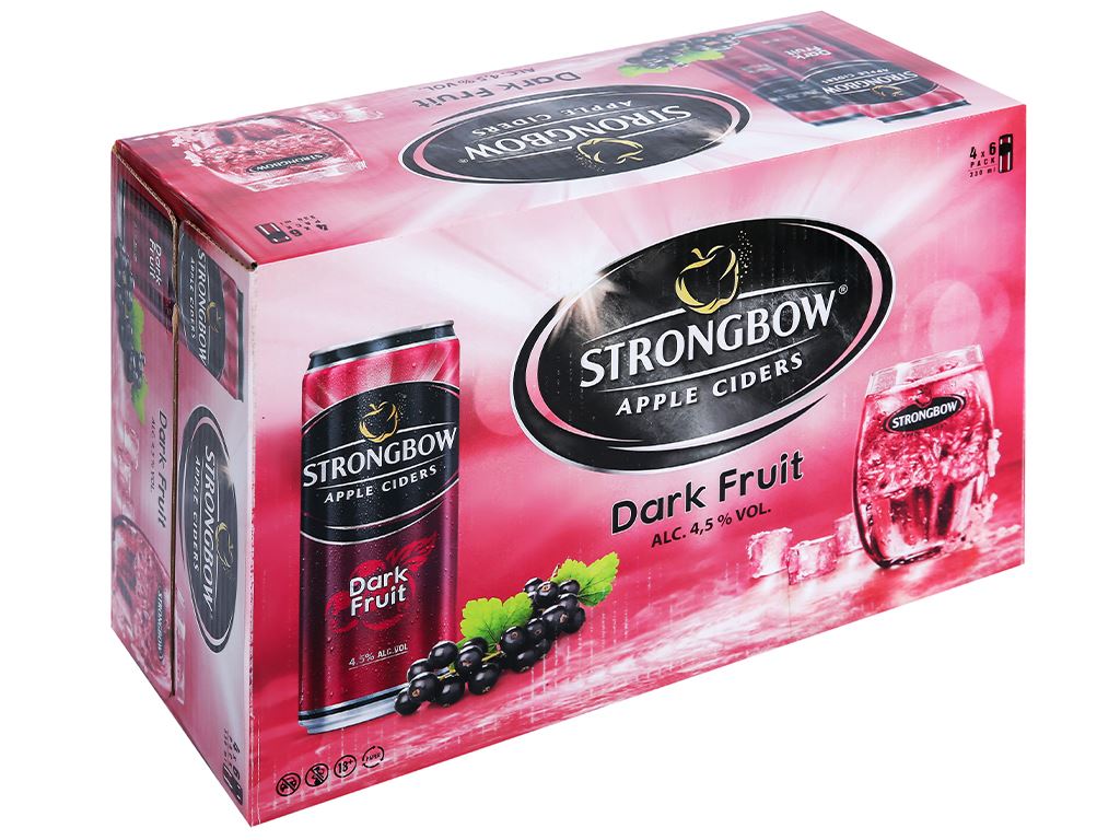24 lon Strongbow dâu đen 330ml giá tốt tại Bách hoá XANH