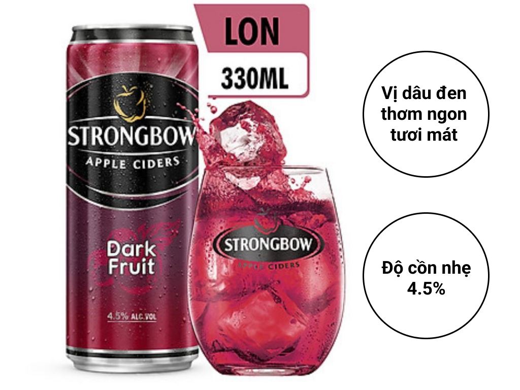 24 lon Strongbow dâu đen 330ml giá tốt tại Bách hoá XANH