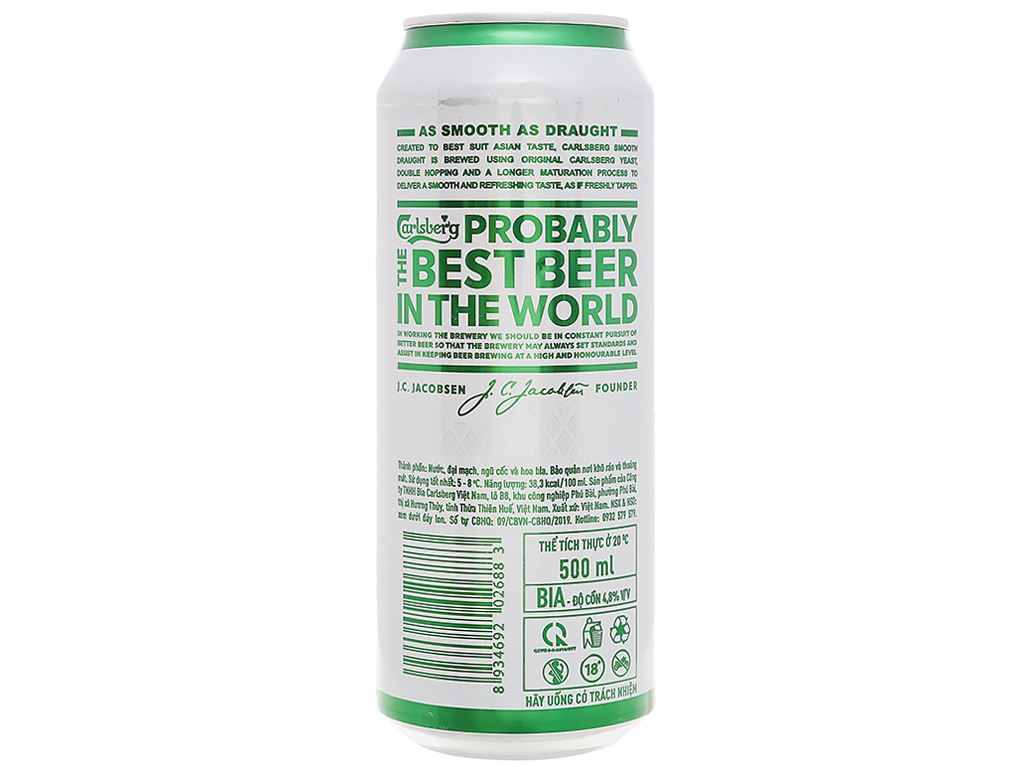 Bia Carlsberg Premium lon 500ml giá tốt tại Bách hoá XANH