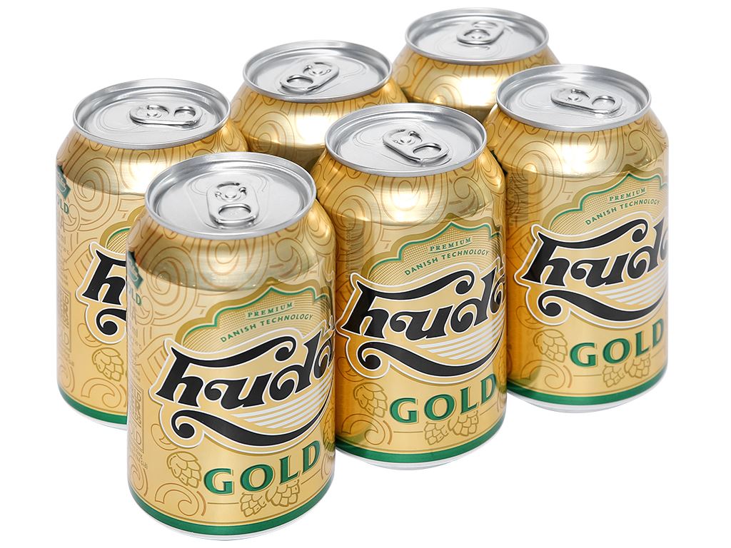 6 lon bia Huda Gold vàng 330ml giá tốt tại Bách hoá XANH