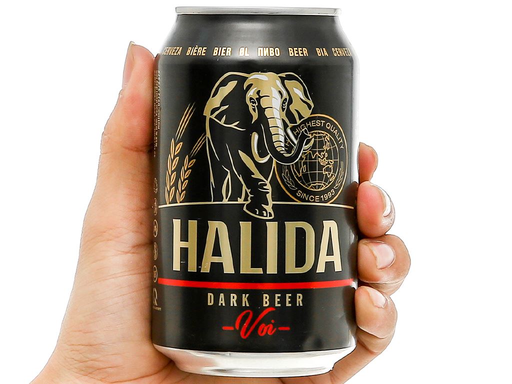 Bia đen Halida voi lon 330ml giá tốt tại Bách hoá XANH