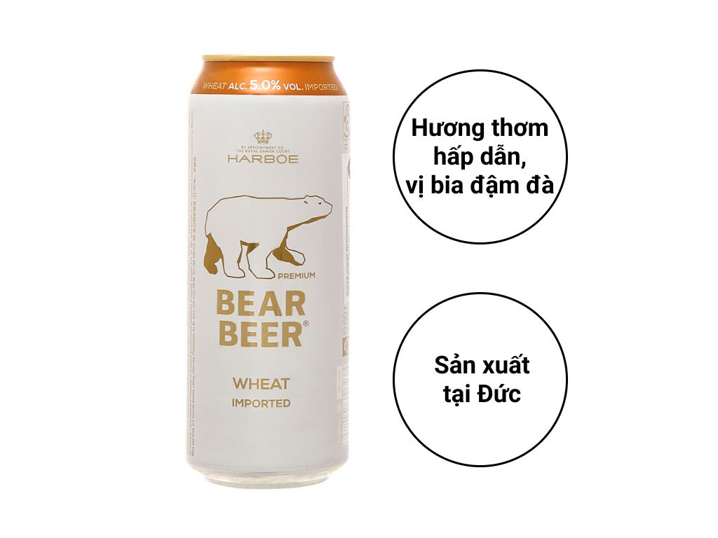 24 lon bia Bear Wheat 5.0% 500ml giá tốt tại Bách hoá XANH