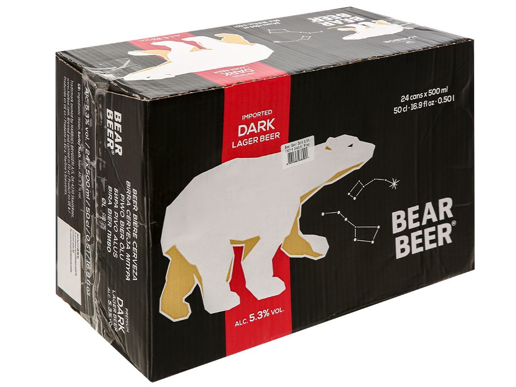 24 lon bia Bear Dark 5.3% 500ml giá tốt tại Bách hoá XANH