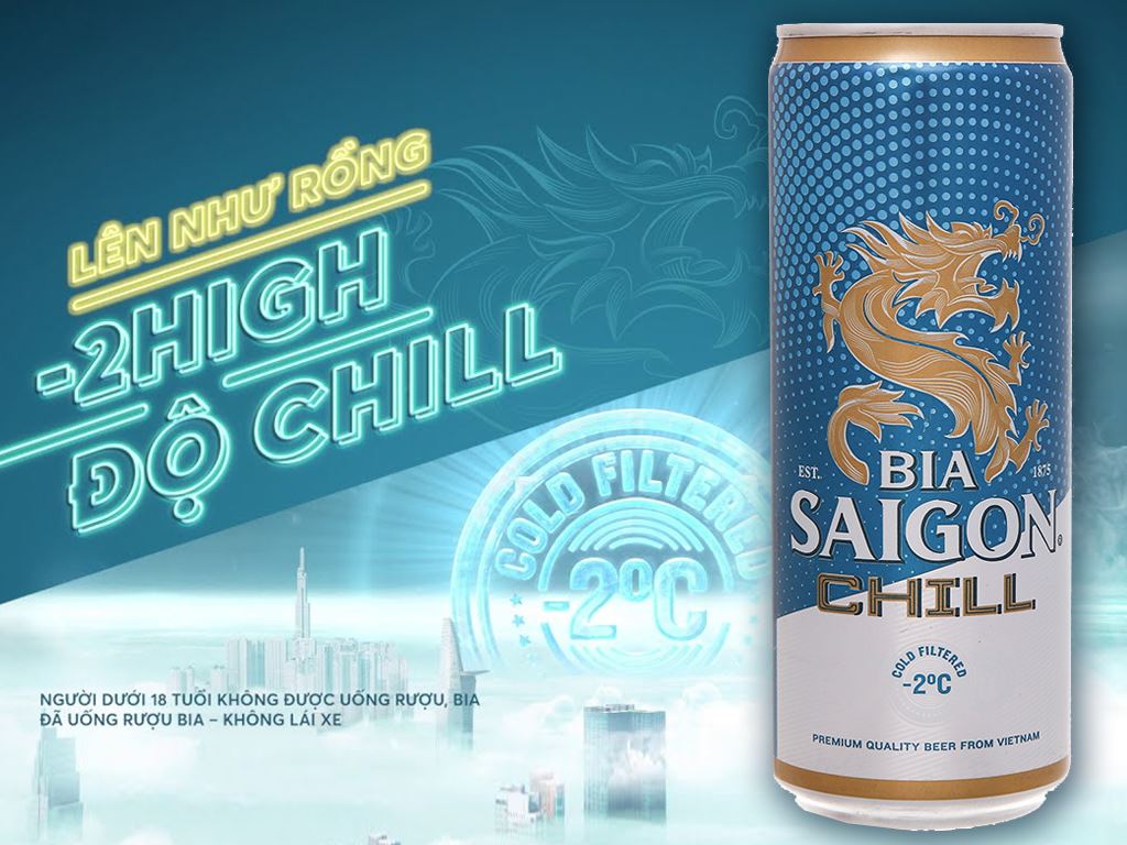 Bia Sài Gòn -2 độ Chill lon 330ml giá tốt tại Bách hoá XANH