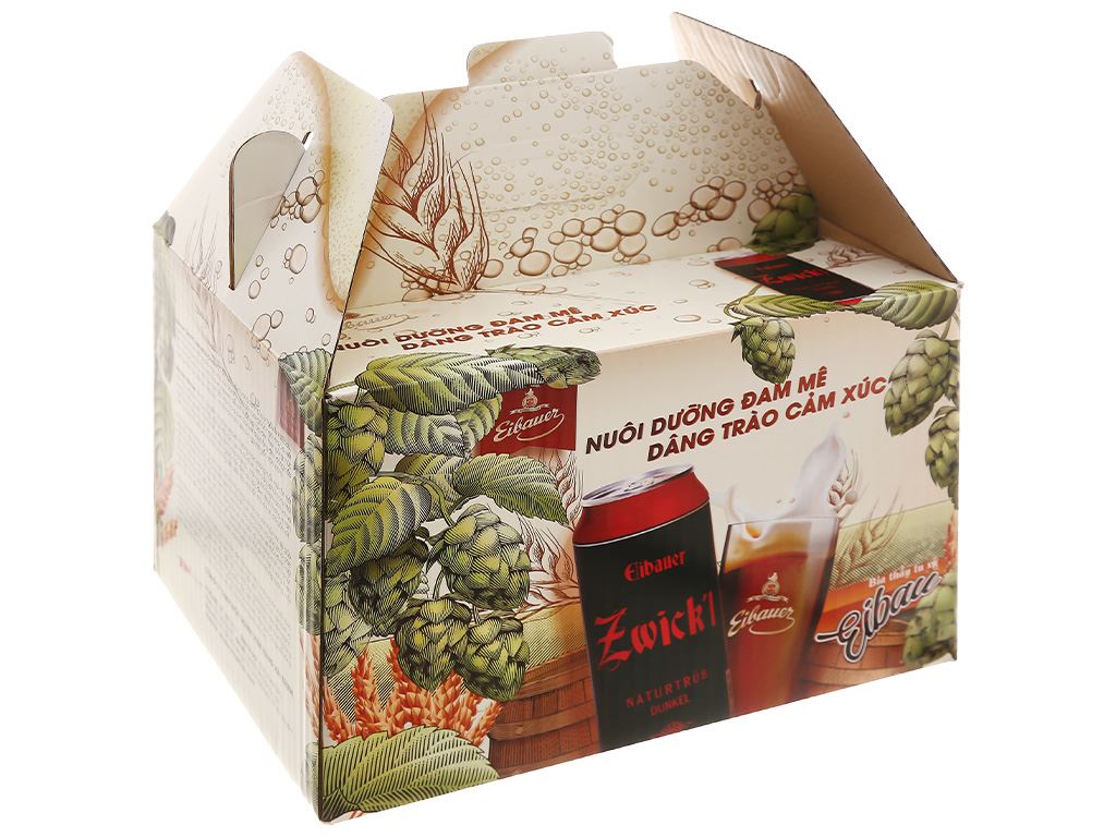 12 lon bia đen Eibauer Zwick'l Dunkel 500ml Bách Hoá XANH