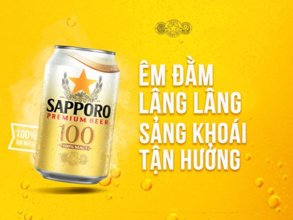 Bia Sapporo Premium Beer 100% Malt 330ml tại Bách Hoá XANH