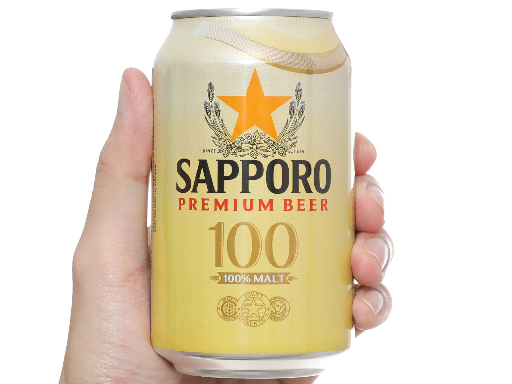 Bia Sapporo Premium Beer 100% Malt 330ml tại Bách Hoá XANH