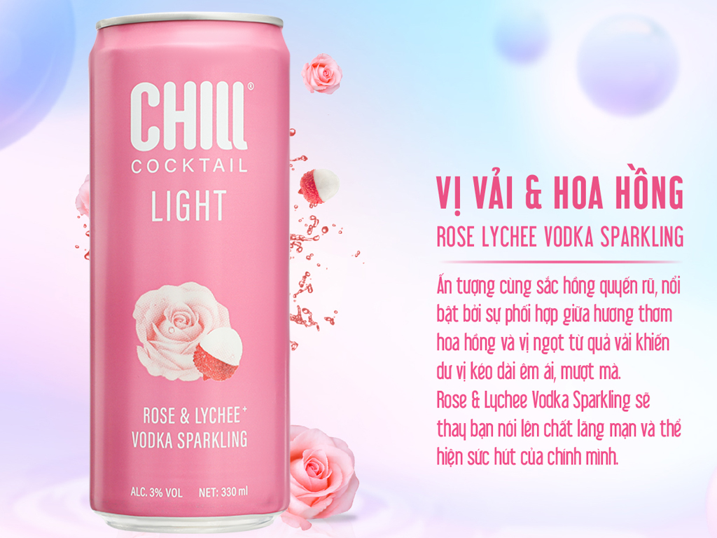 6 cocktail Chill Rose Lychee Vodka 330ml tại Bách Hoá XANH