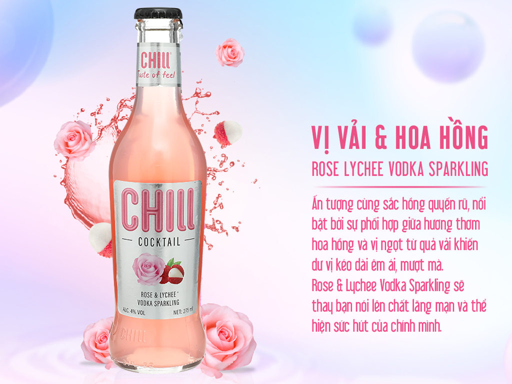 24 chai Chill Rose Lychee Vodka 275ml tại Bách Hoá XANH