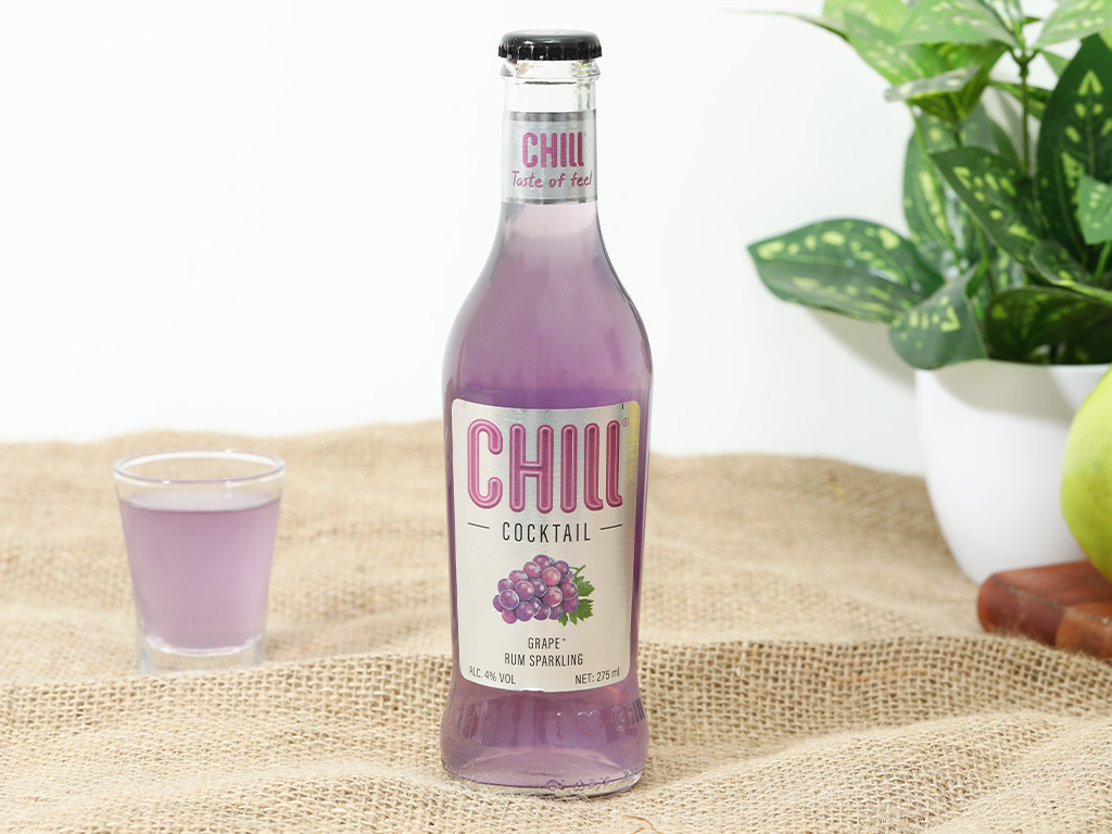 Thùng 24 chai nước trái cây lên men Chill Grape Rum vị nho 275ml | Bách ...
