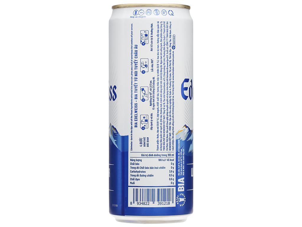 8 lon bia tuyết Edelweiss 330ml giá tốt tại Bách Hoá XANH