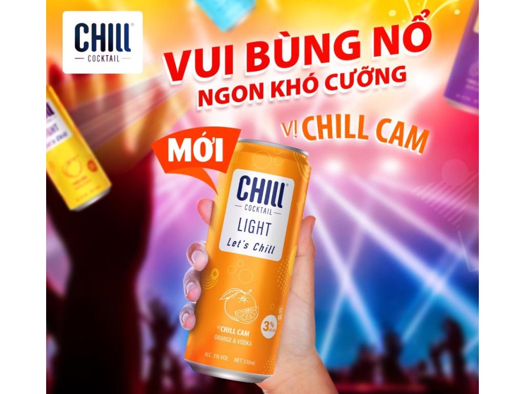 Thùng 24 lon Cocktail Chill Light Vodka cam 330ml giá tốt
